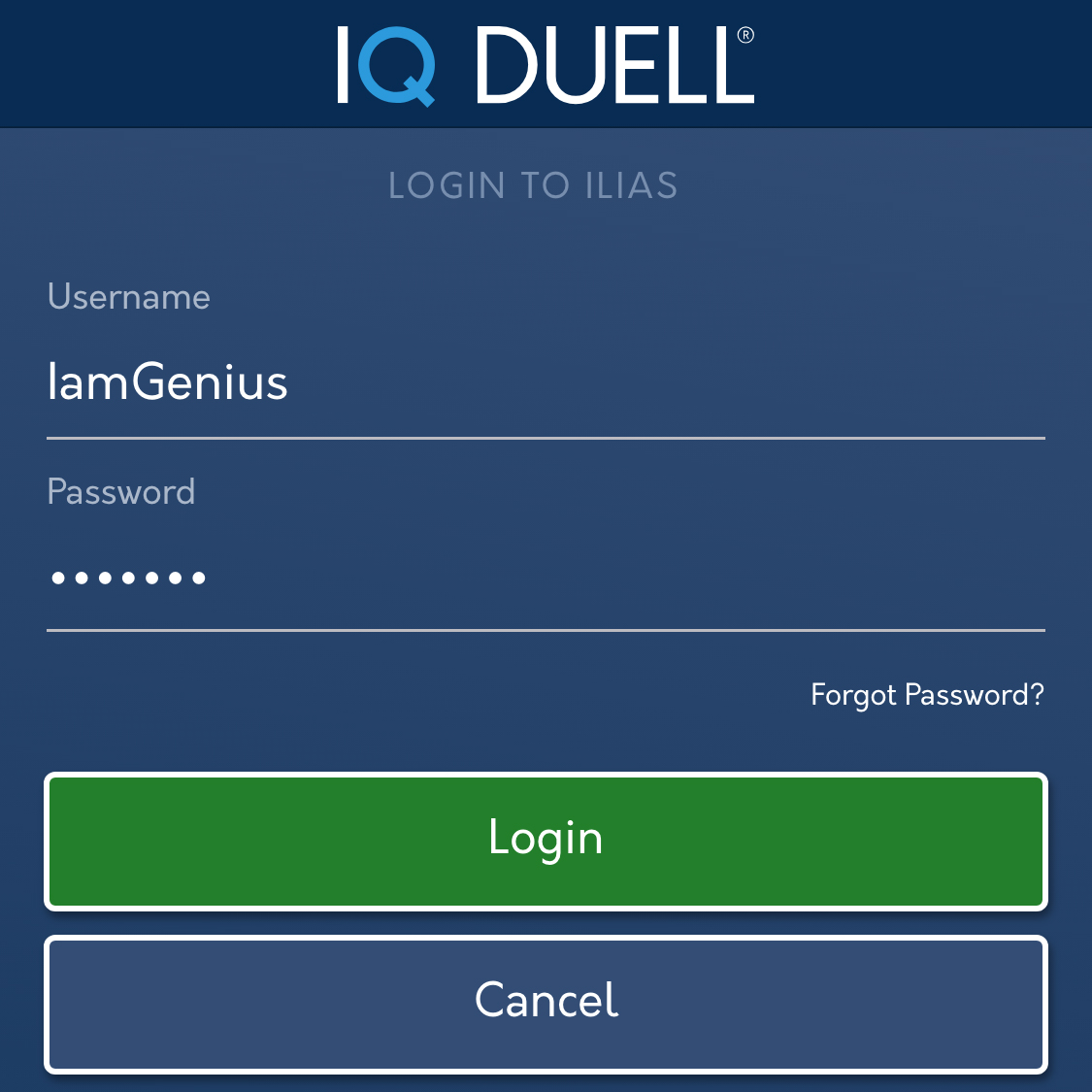 Sign in – IQ-DUELL